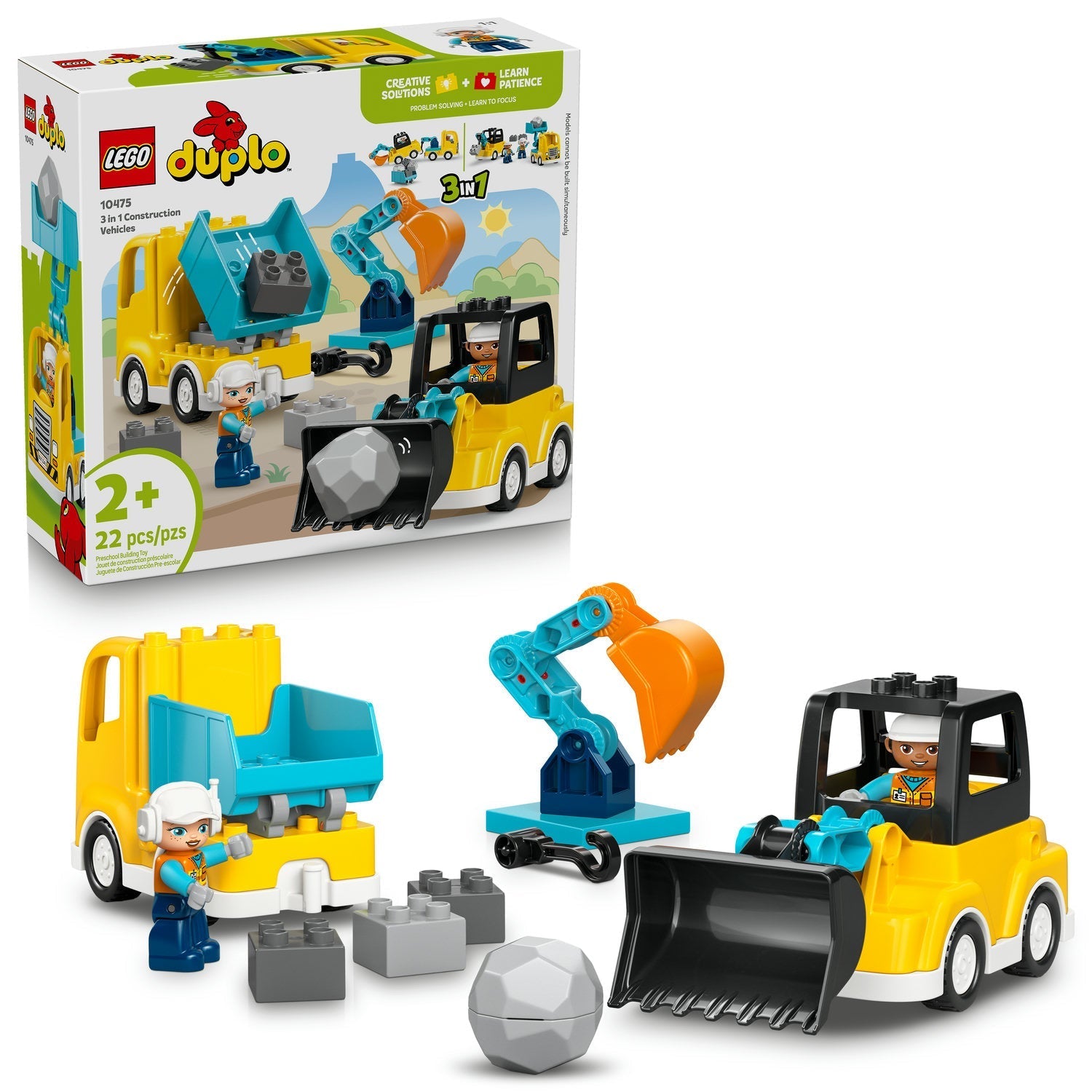 3 in 1 Construction Vehicles – Flying Pig Toys