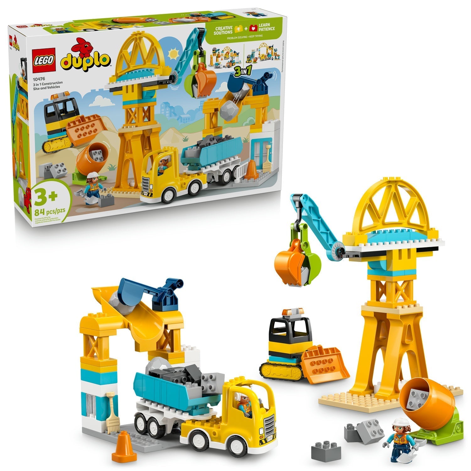 3 in 1 Construction Site and Vehicles – Flying Pig Toys