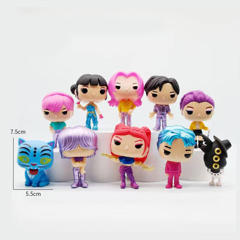 Kpop Demon Hunters PVC Dolls -10pcs set – Flying Pig Toys