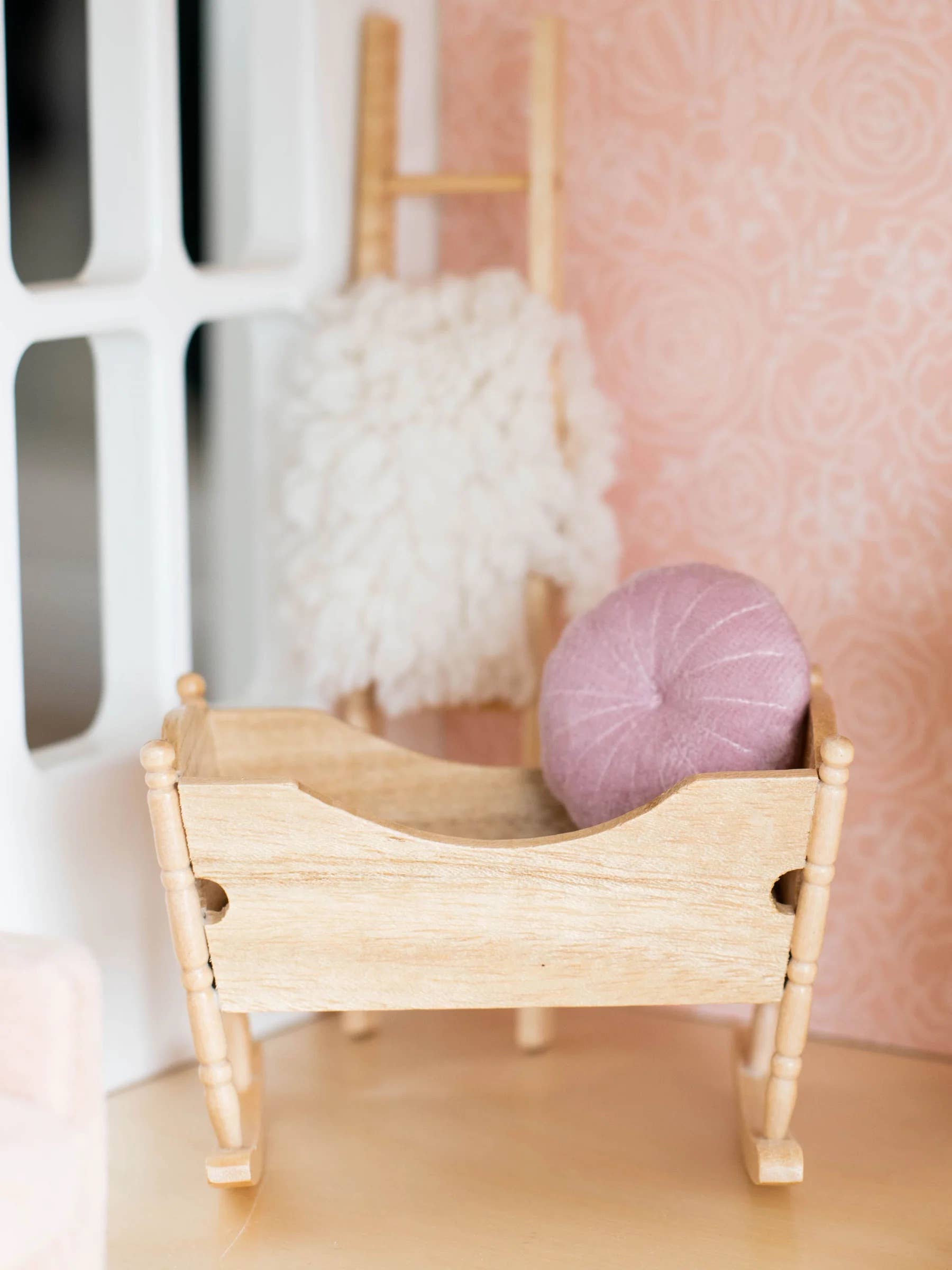 Dollhouse Rocking Nursery Cradle | Natural Wood – Flying Pig Toys