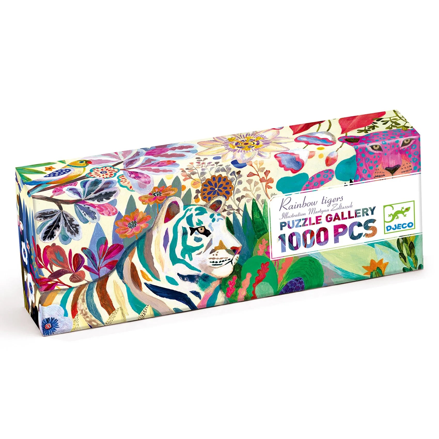 Rainbow Tiger 1000pc Gallery Jigsaw Puzzle + Poster – Flying Pig Toys