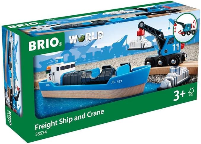 Brio Freight Ship and Crane – Flying Pig Toys