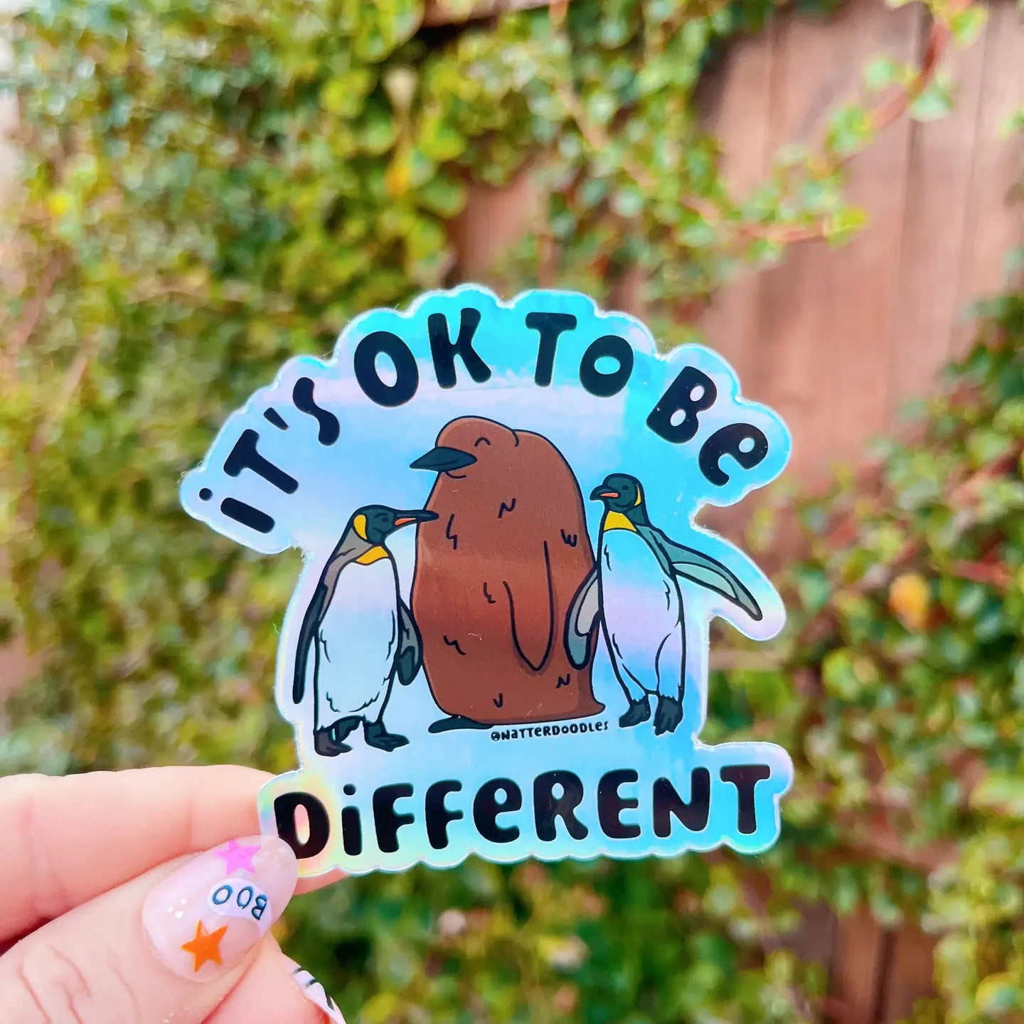 Pesto the Penguin Viral It's Ok To Be Different Holo Sticker – Flying ...
