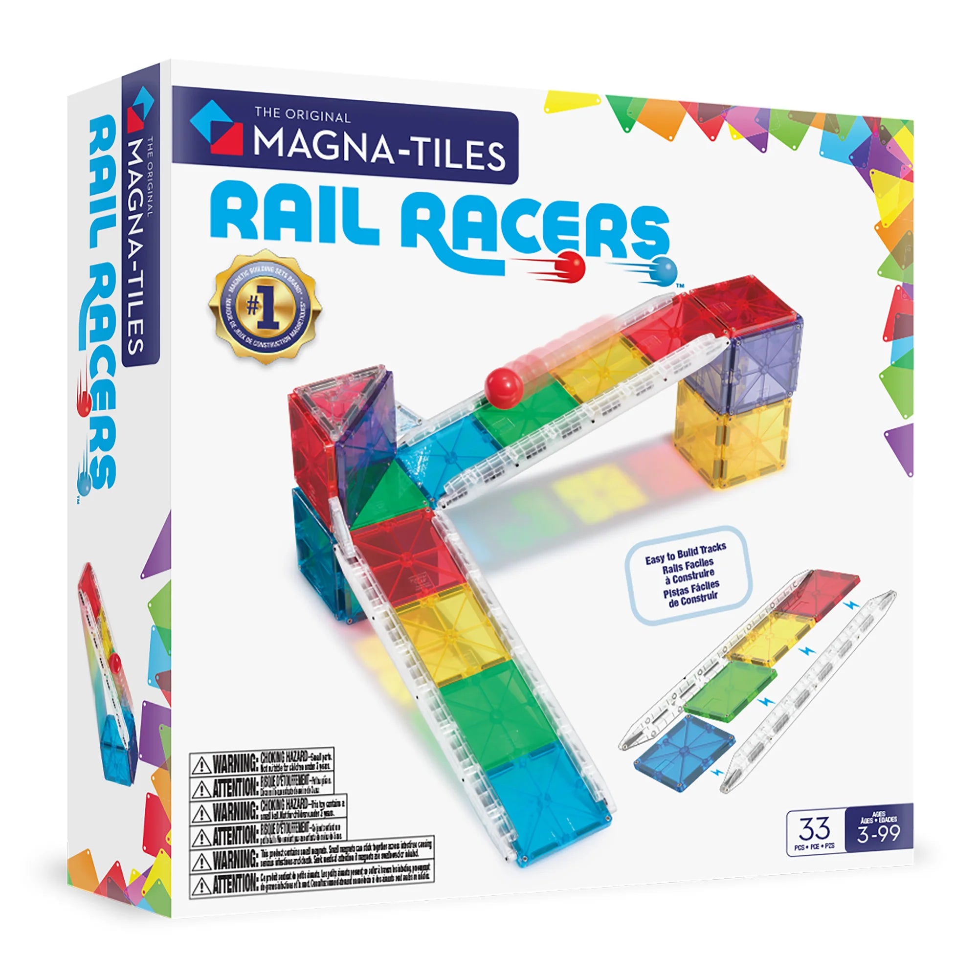 Magna Tiles Rail Racers 33-Piece Set – Flying Pig Toys