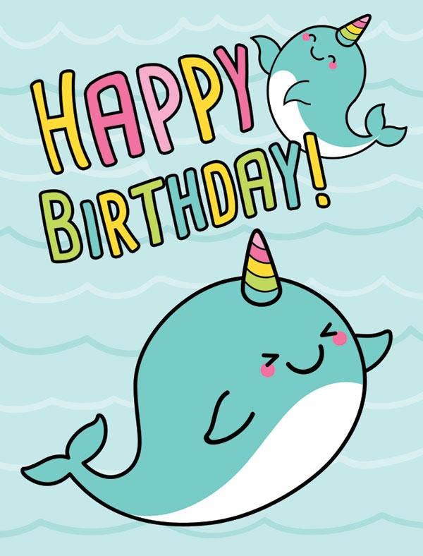 Narwhal Gift Enclosure Mini Card – Flying Pig Toys