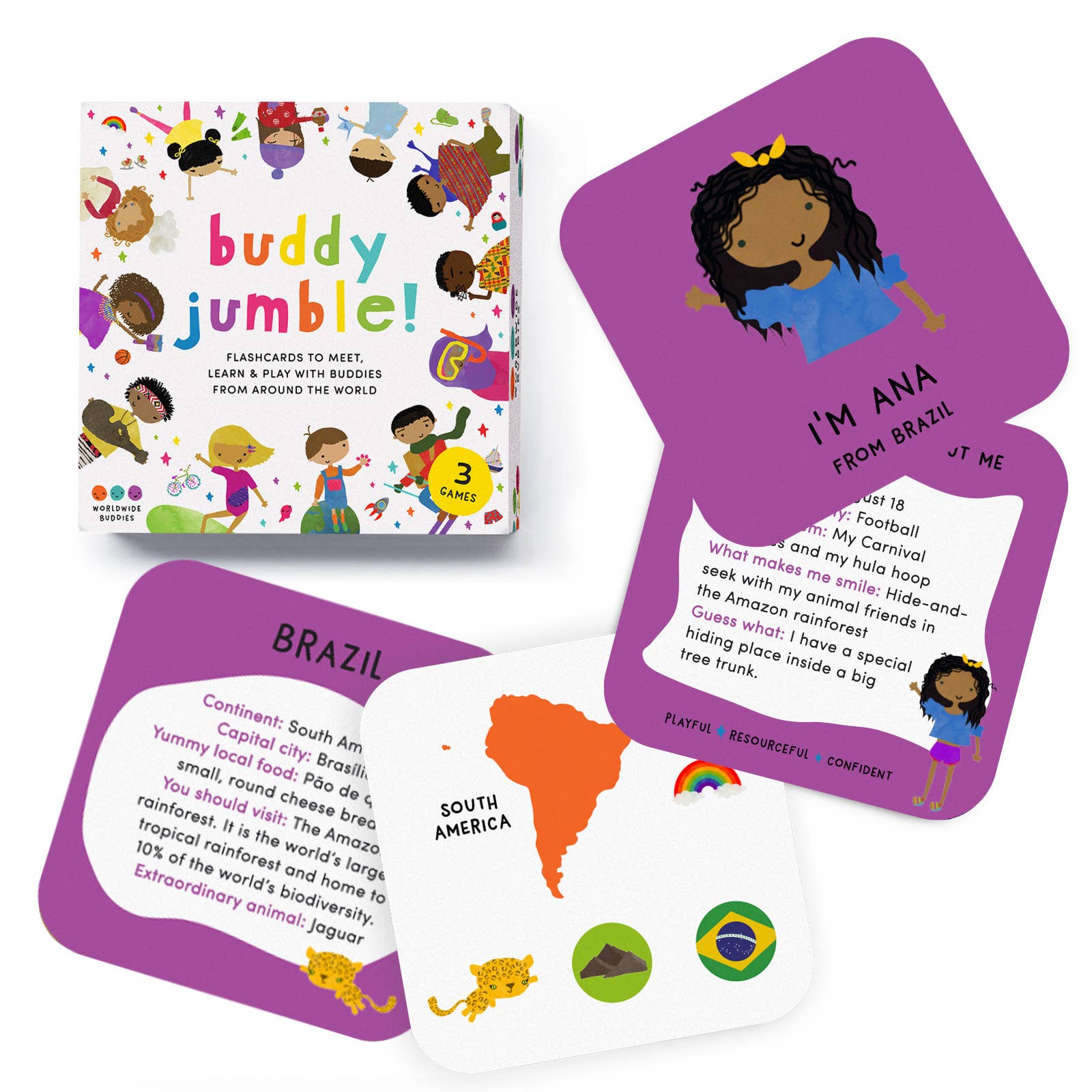 Buddy Jumble Geography Flashcards for Kids – Flying Pig Toys