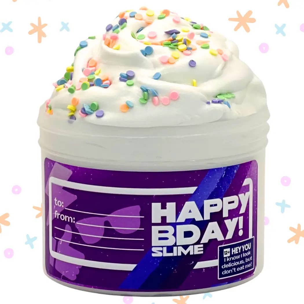 SlimeWorks Purple 'Happy Bday!' Slime – Scented Sensory Toy – Flying ...