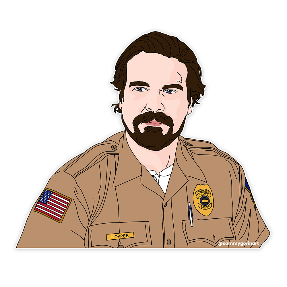 Jim Hopper, Stranger Things, Sticker – Flying Pig Toys