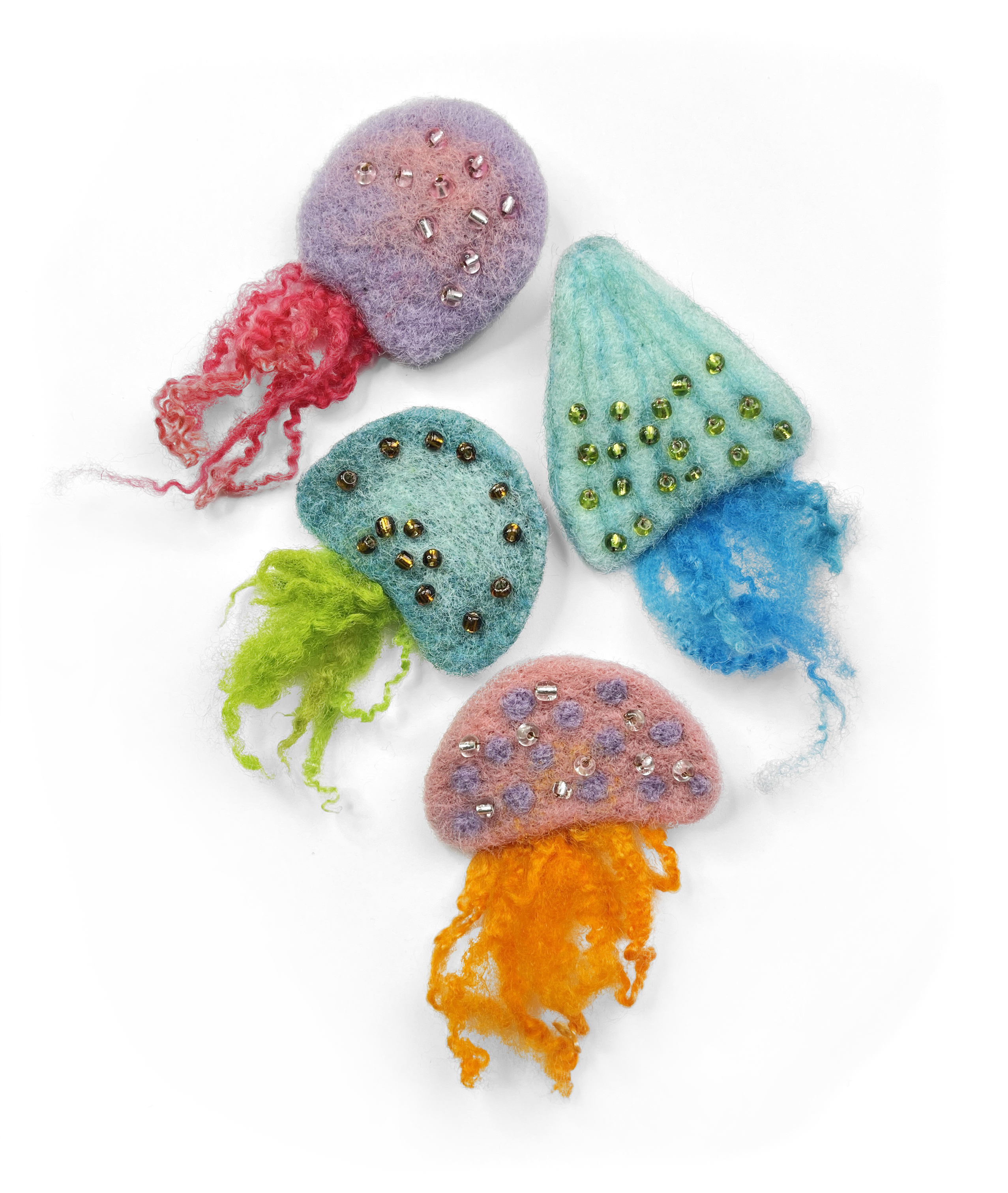 Jellyfish Brooches Needle Felting Craft Kit – Flying Pig Toys